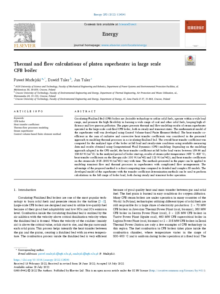 CFB Boiler Superheater Analysis | PDF | Heat Transfer | Boiler