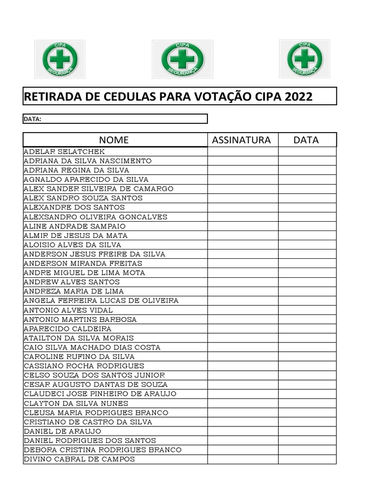 Lista para Cipa | PDF