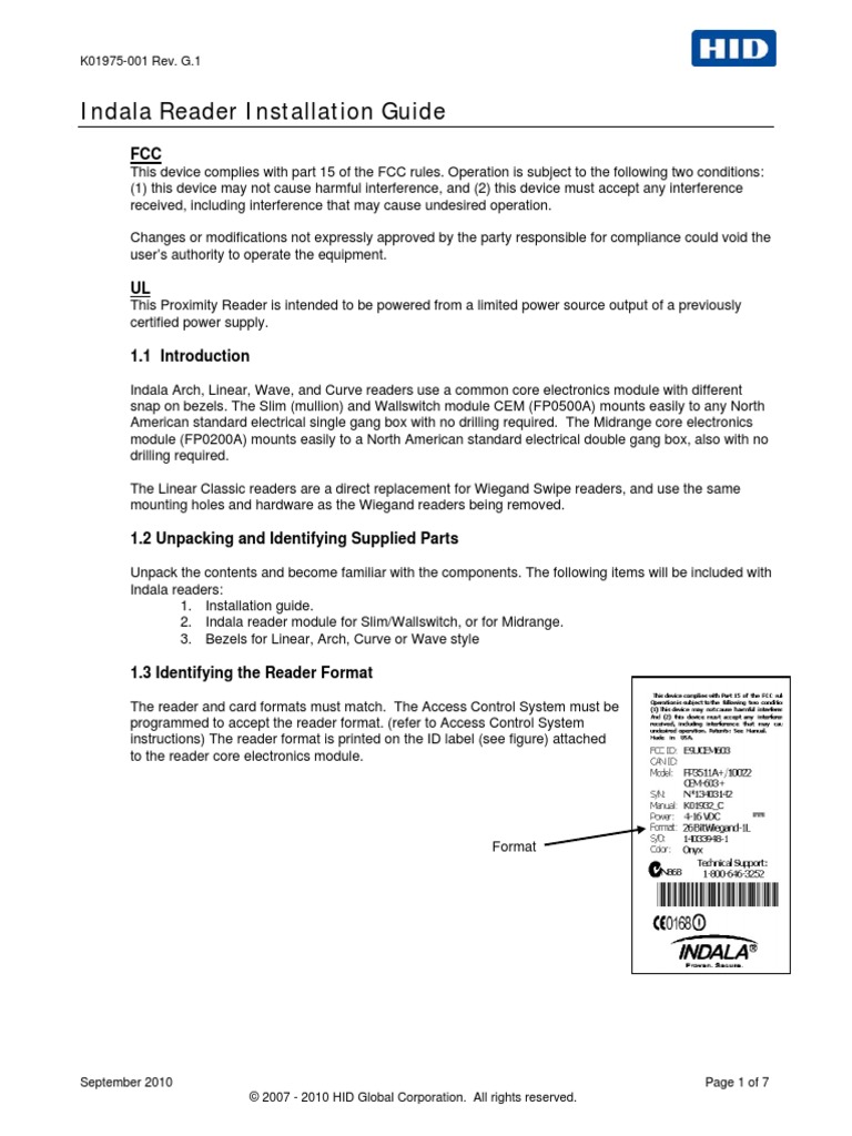 Indala ASR6XX Guide D'installation | PDF | Electrical Wiring | Power Supply