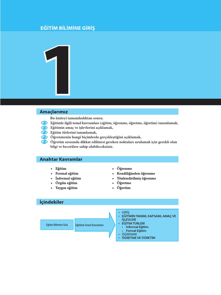 Ders 1 Egitimin Temel Kavramlari | PDF