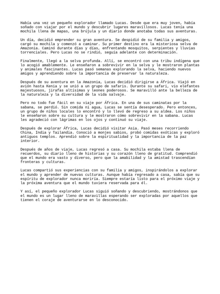 El Viaje Del Pequeño Explorador | PDF