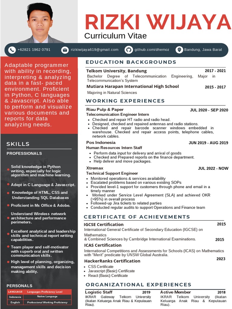 CV Rizki Wijaya PDF | PDF | Computing