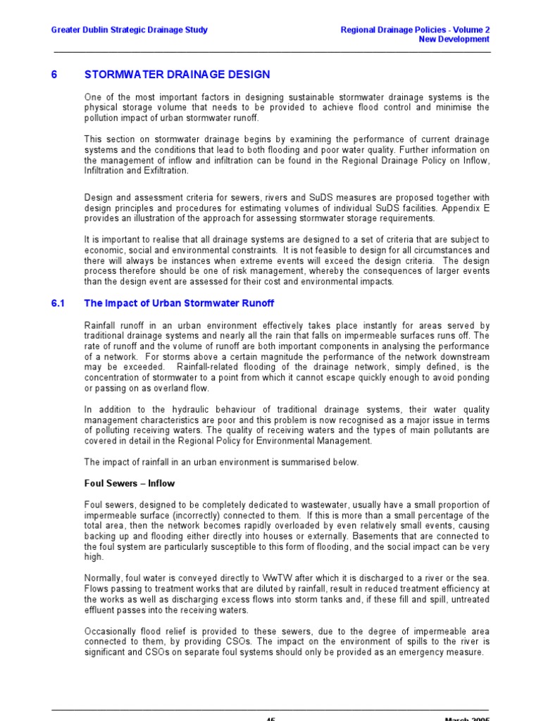 Vol 2 - Chapter 6 - Storm Water Drainage Design | PDF | Stormwater | Flood