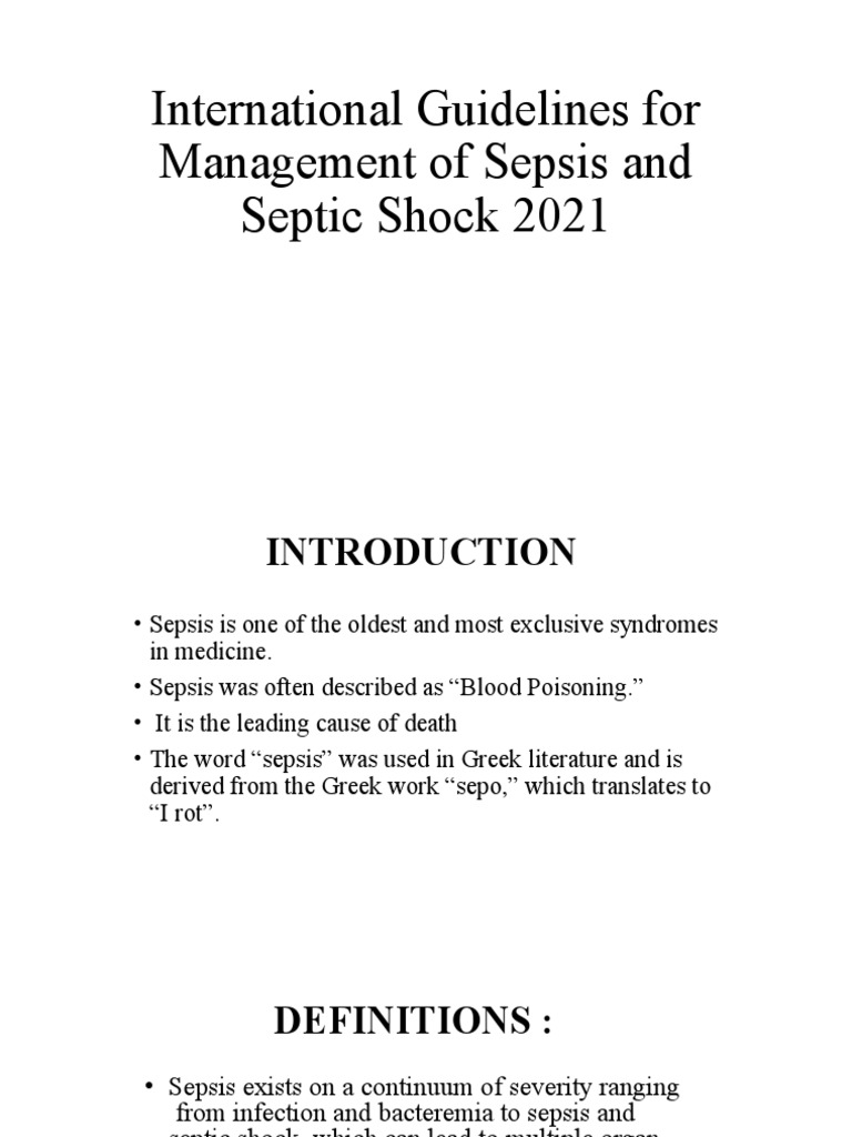 2021 Sepsis and Septic Shock Guidelines | PDF | Sepsis | Shock ...