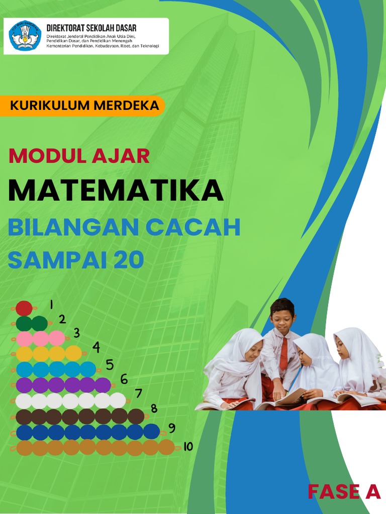 Modul Ajar Matematika - Bilangan Cacah Sampai Dengan 20 - Fase A | PDF