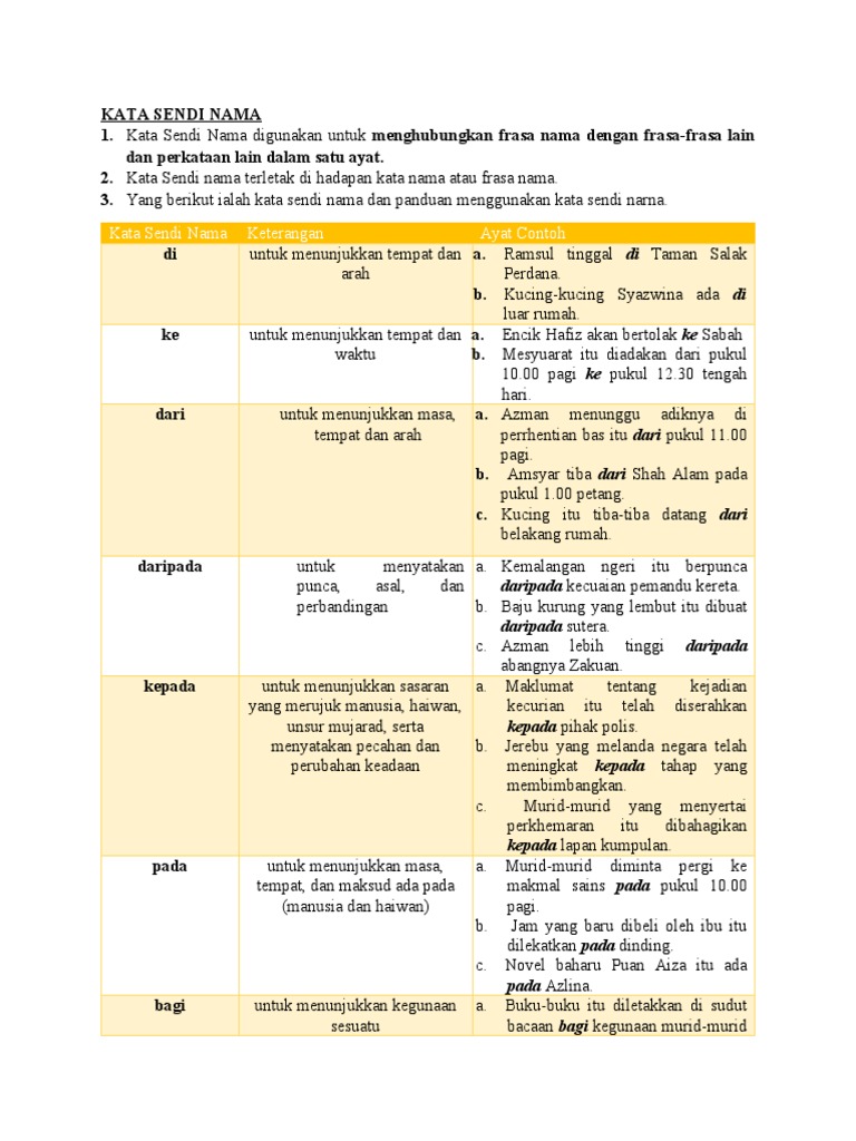 Print KATA SENDI NAMA Dan Kata Bilangan | PDF