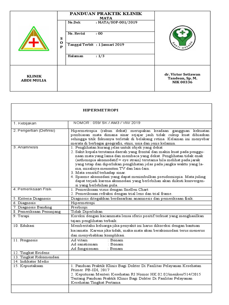 PPK Spesialis Mata Hipermetropi | PDF