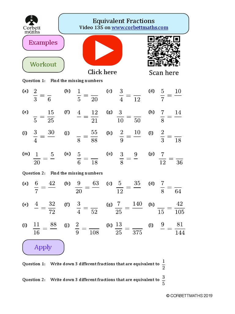 Equivalent Fractions PDF | PDF | Lexicology | Mathematical Notation