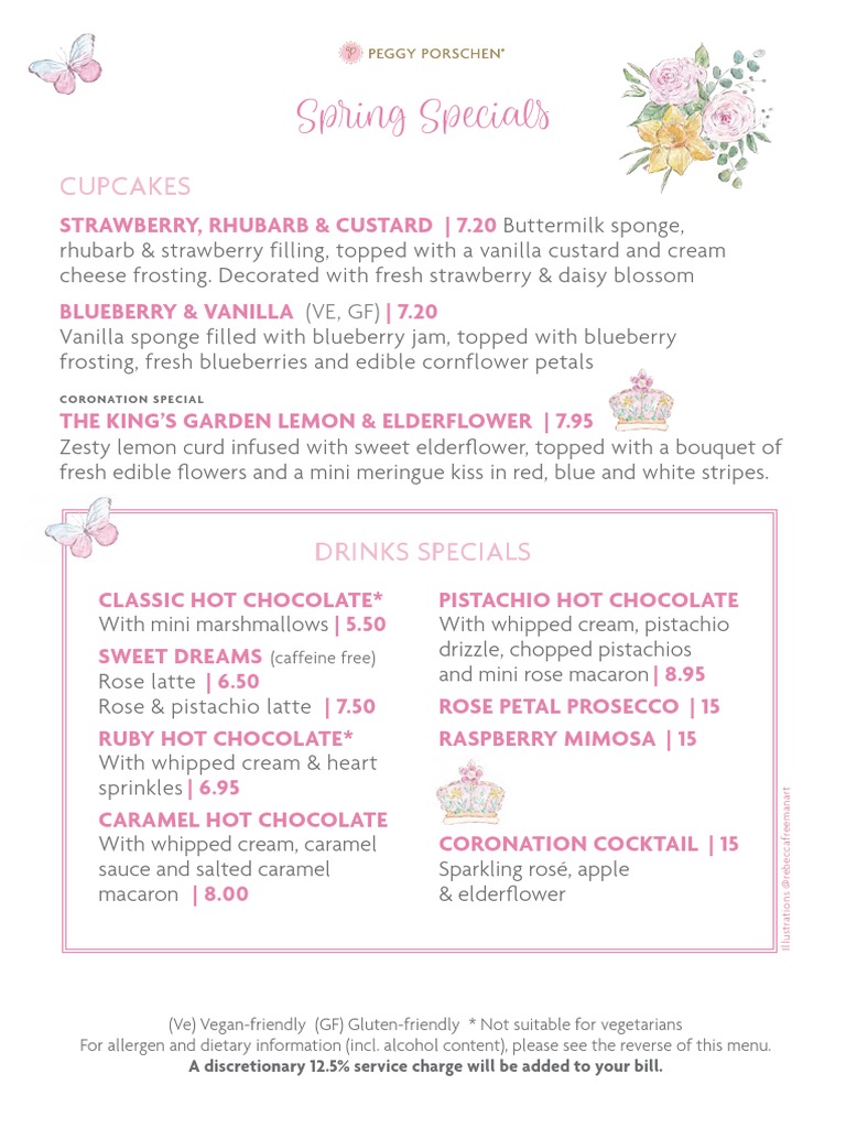 Peggy Porschen Cakes Menu Coronation and Spring 2023 | PDF | Nut (Fruit ...