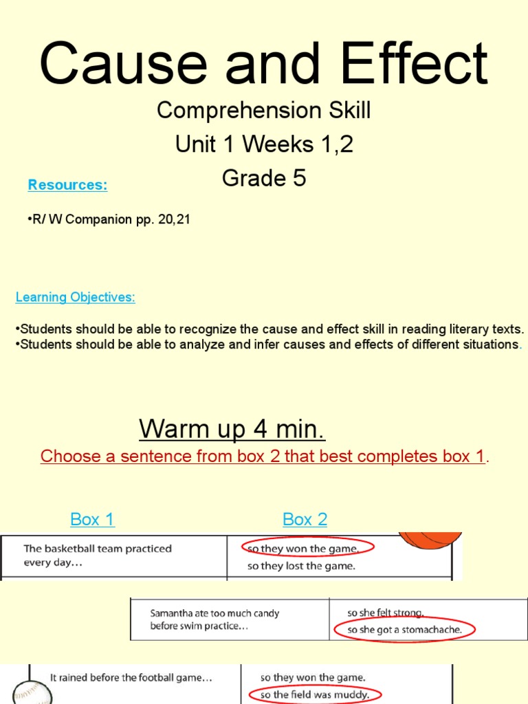 Grade 5 Cause and Effect Lesson Plan | PDF | Causality | Human ...
