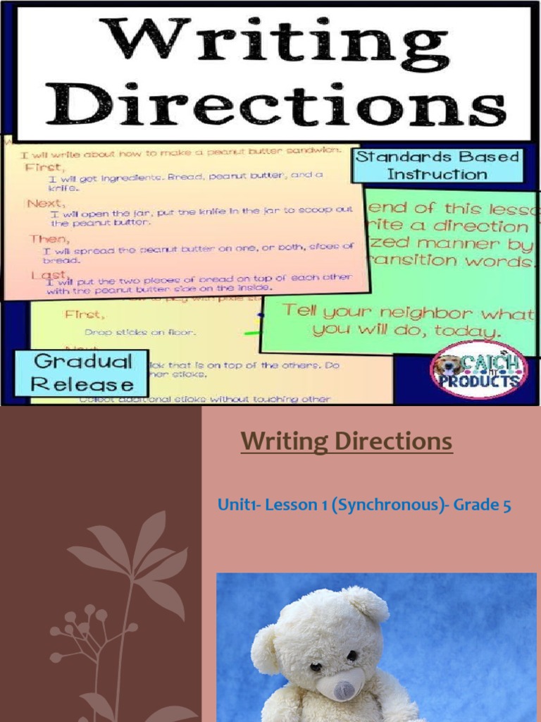 Grade 5-Sync-U1W1 - L5-Writing Directions | PDF
