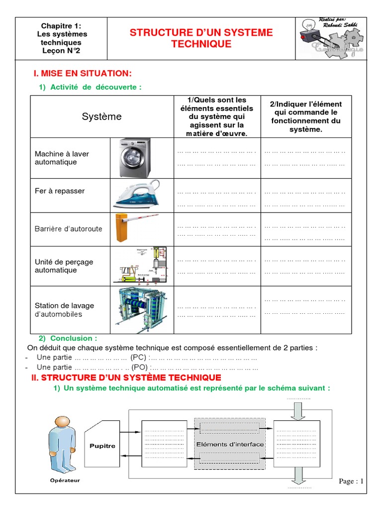Structure d'un Système Technique | PDF | Capteur | Ingénierie mécanique
