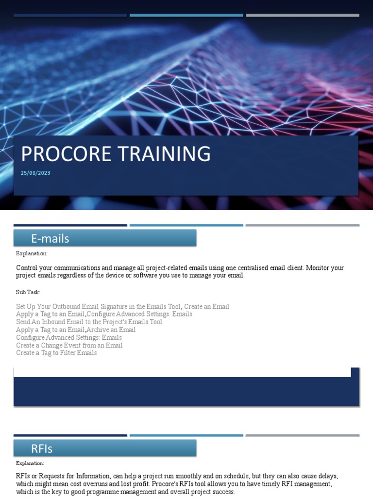 Procore Traınıng | PDF | Specification (Technical Standard) | Analytics