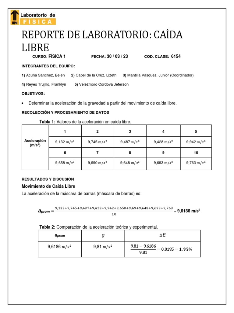 S2 - Reporte de Laboratorio | PDF | Física