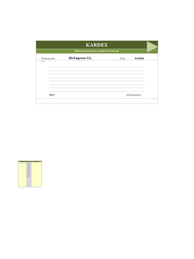 Kardex Simple | PDF | Inventario | Microsoft Excel