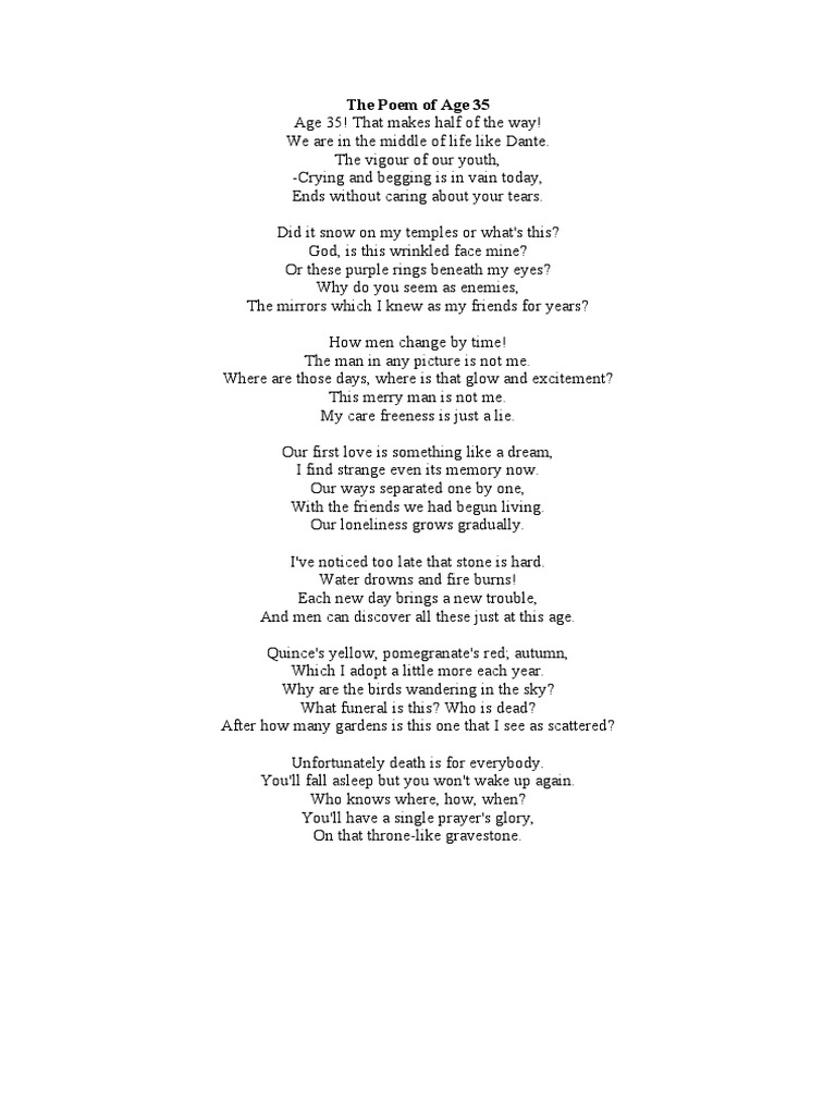The Poem of Age 35 | PDF