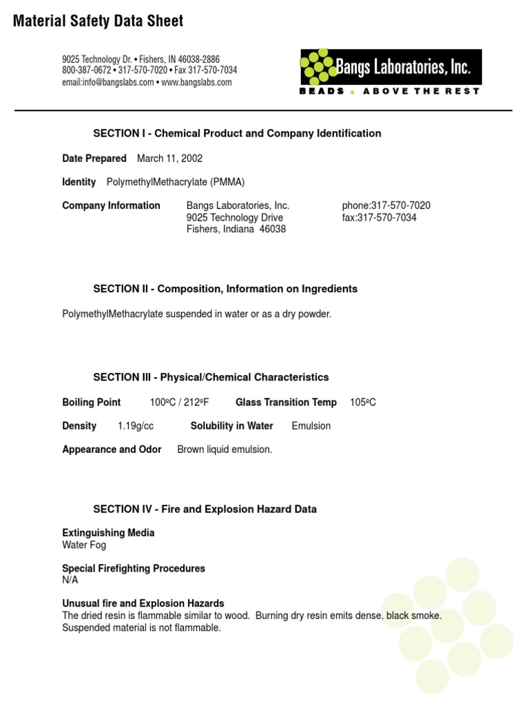 PMMA | PDF | Poly(Methyl Methacrylate) | Water