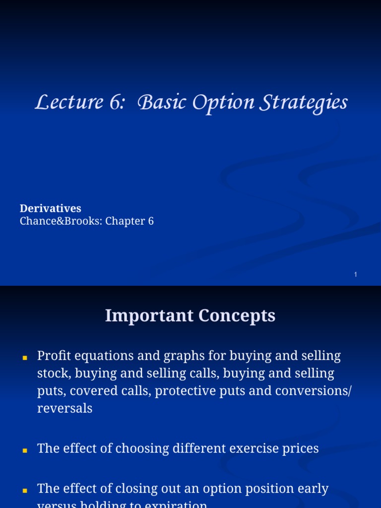 Basic Option Strategies Explained | PDF | Option (Finance) | Stocks