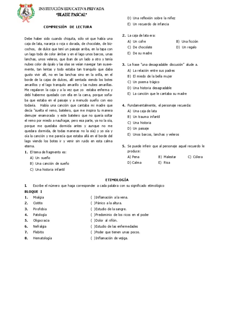 Etimología Raz - Verbal - Sec. | PDF