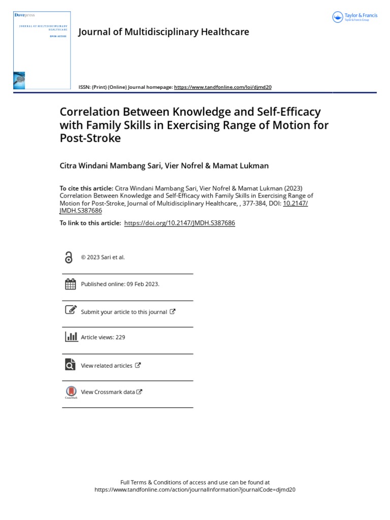 Correlation Between Knowledge and Self Efficacy With Family Skills in ...