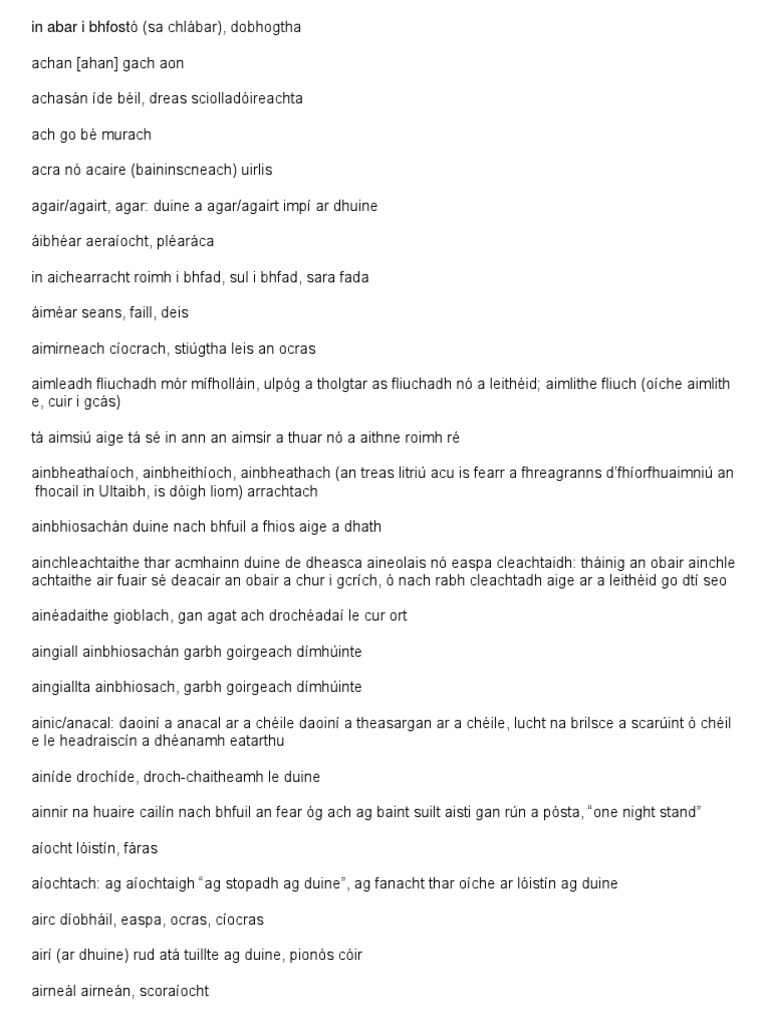 Foclóirín Gaeilge Uladh | PDF
