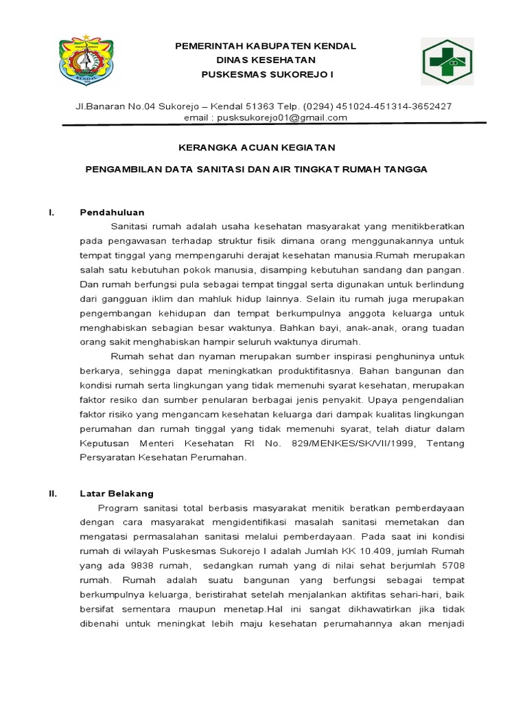 Kak Pendataan Imas Ikl Rumah Sehat | PDF