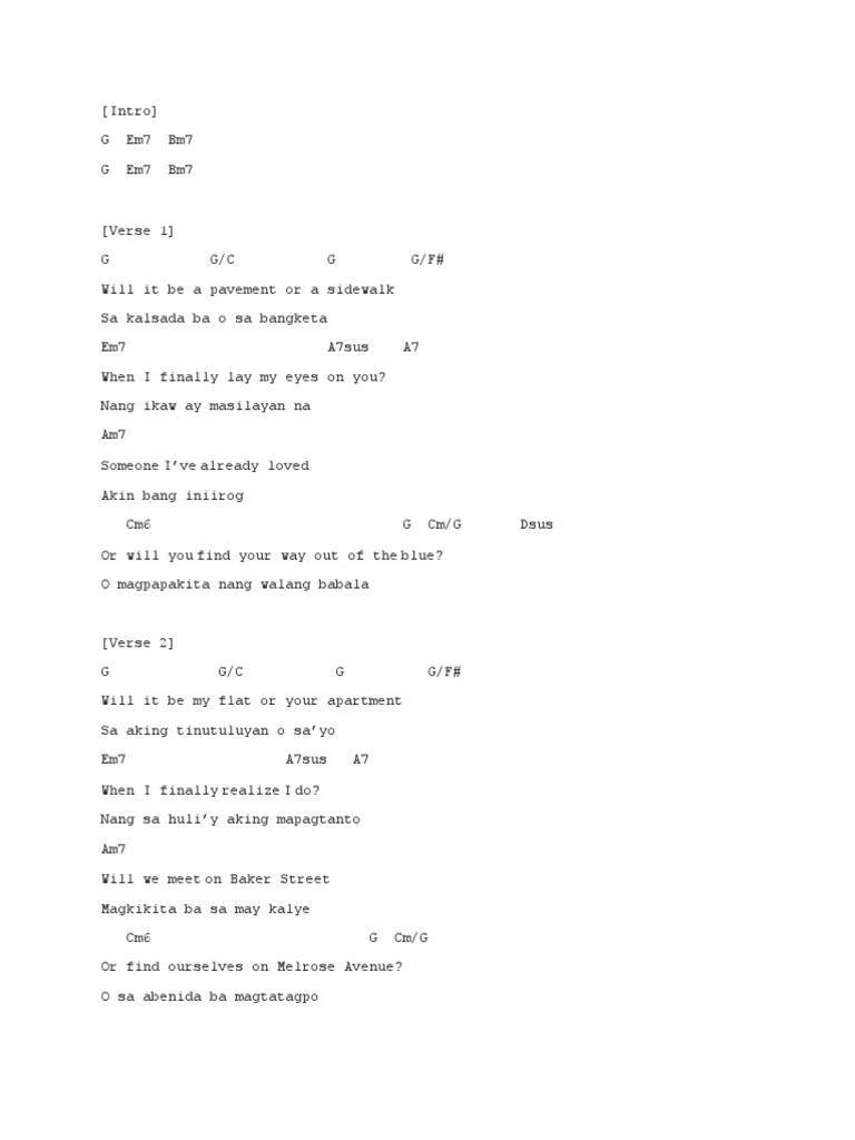 Bruno Major - The Most Beautiful Thing (Tagalog) | PDF