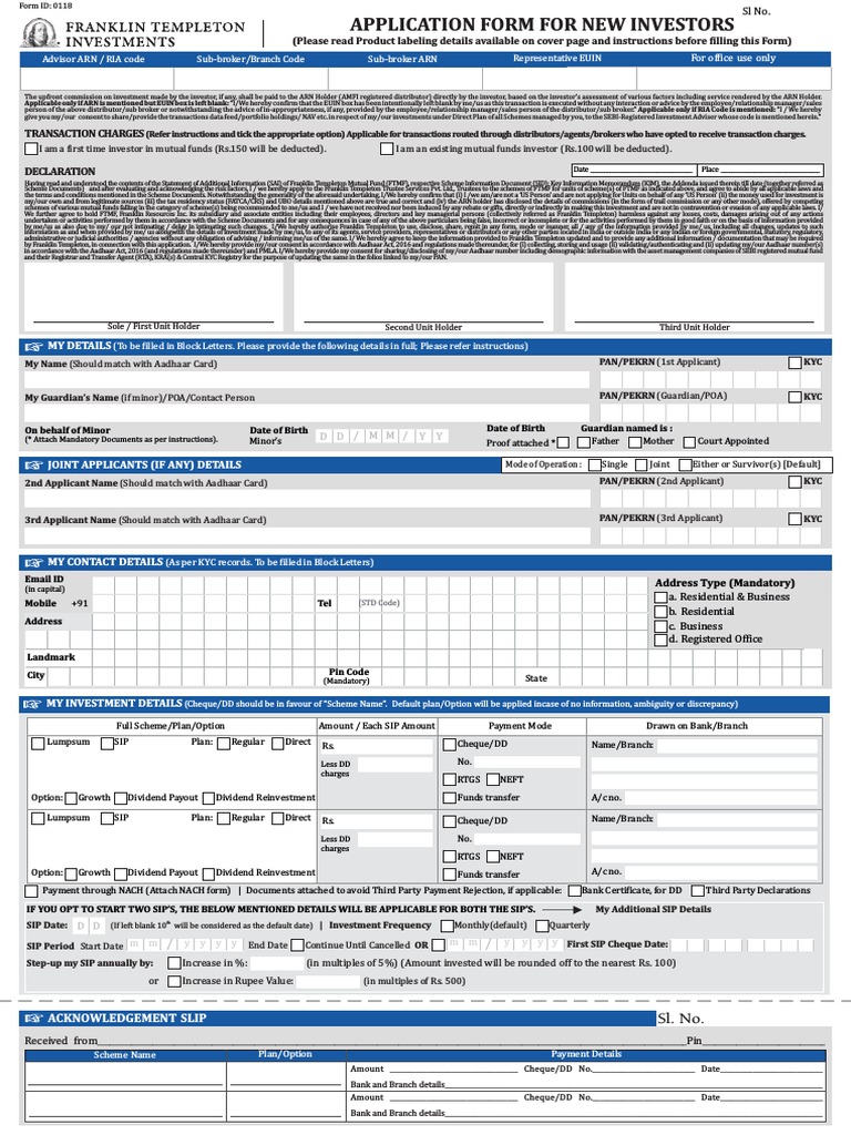 Franklin Application Form | PDF | Cheque | Banks