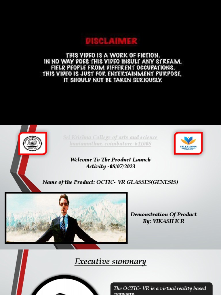 Octic - VR Glasses Product Launch | PDF | Virtual Reality | Glasses