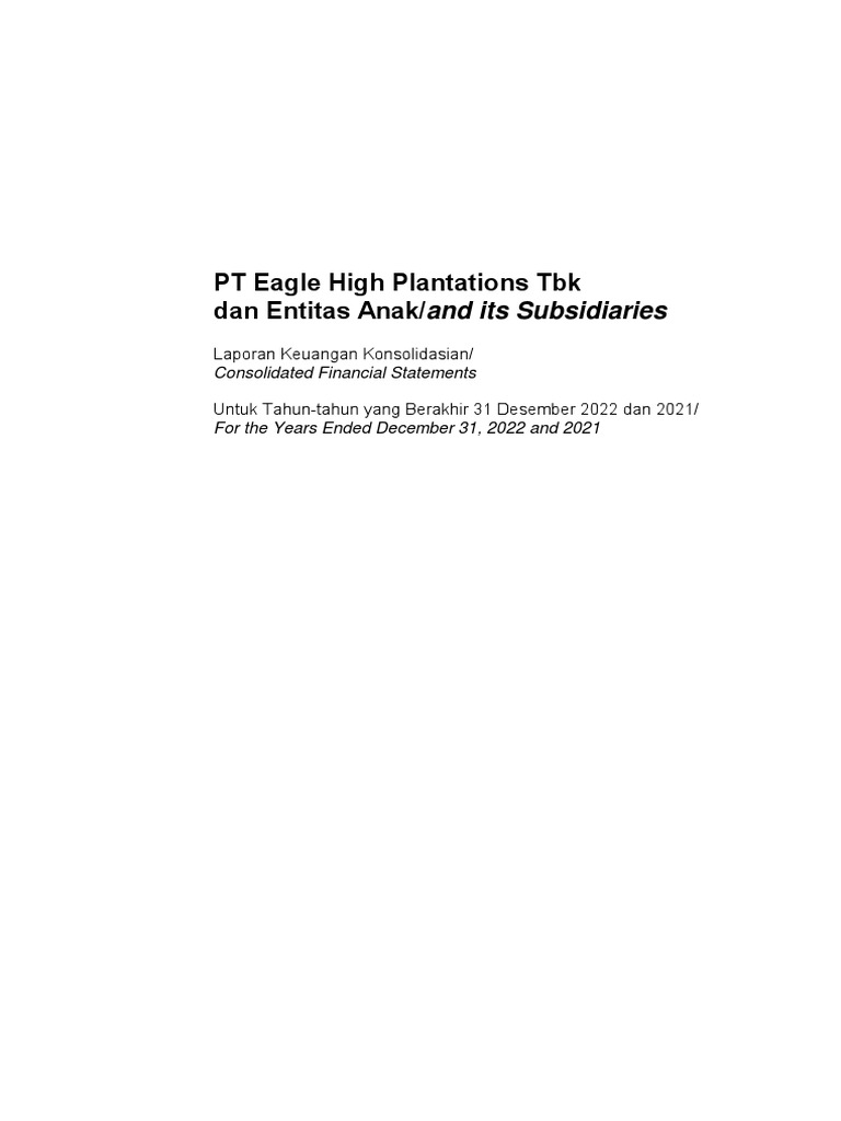 LKT 2022 PT Eagle High Plantations TBK | PDF