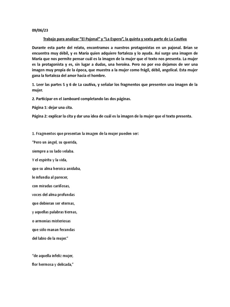 Act. 5 y 6 La Cautiva | PDF