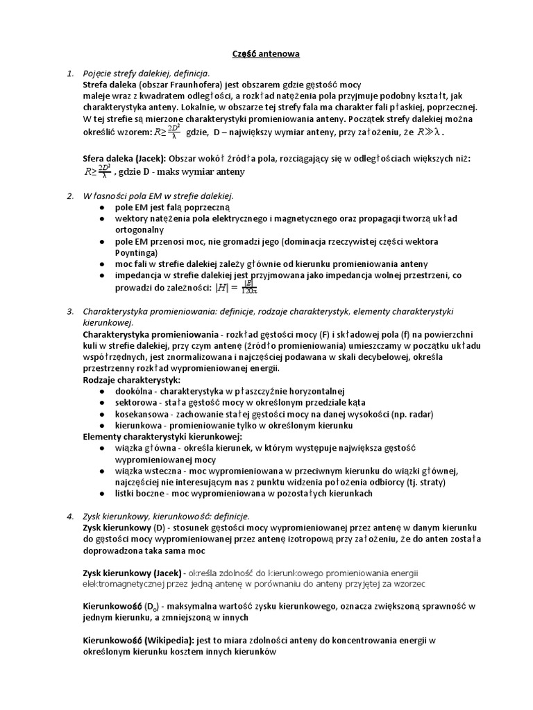 Sensowne opracowanieANTENY | PDF