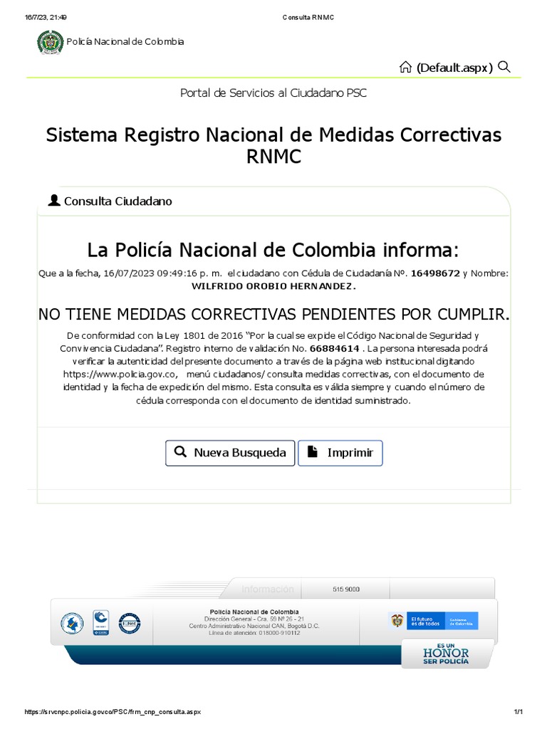 Consulta RNMC | PDF