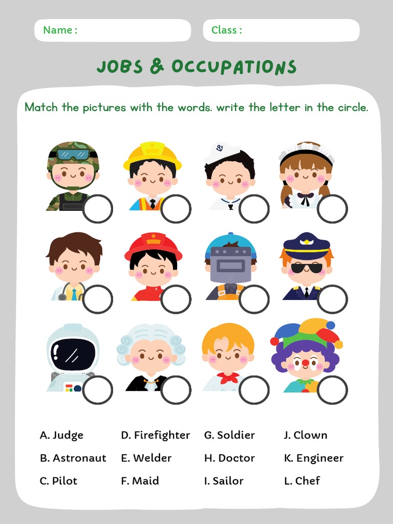 Jobs and Occupations Matching Activity | PDF