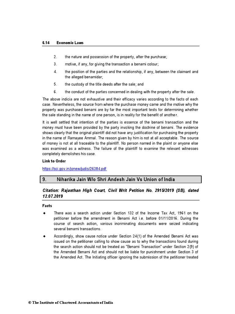 ICAI Significant Case Law Book | PDF