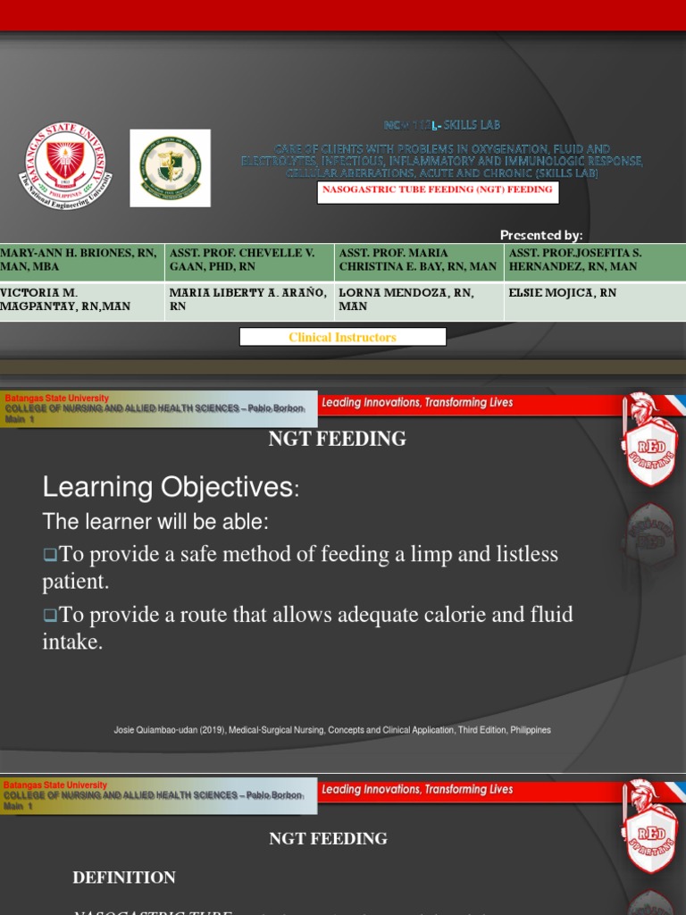 NCM112L Skills Lab NGT Feeding | PDF | Health Sciences | Medical ...