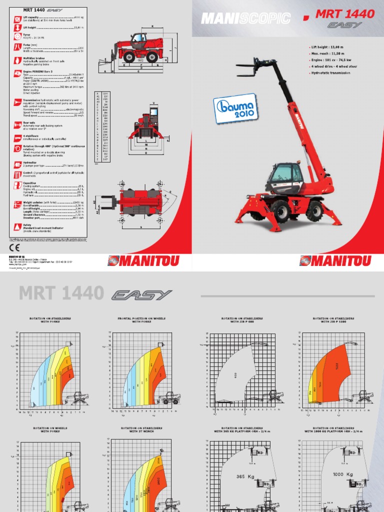 Ficha Tecnica Manitou MRT 1440 | PDF