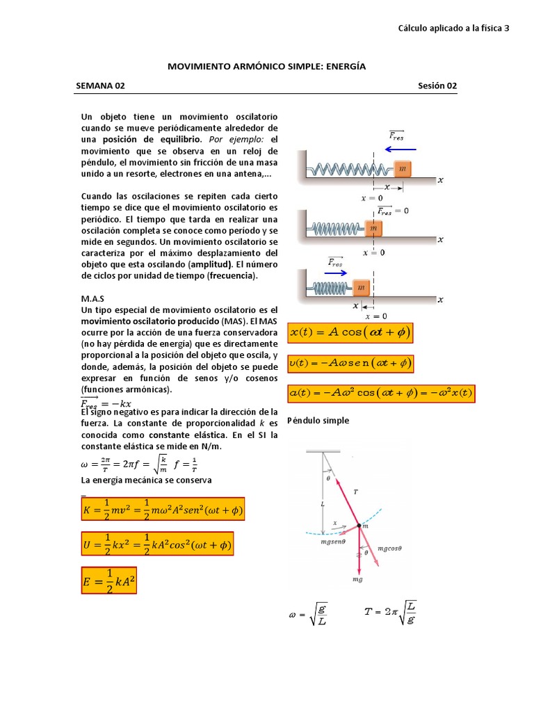 S02.s3 - Ejercicios Propuestos | PDF | Oscilación | Ciencias fisicas