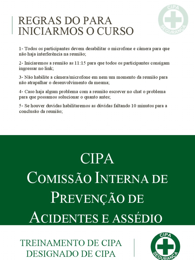 Treinamento Da CIPA - Segurança Do Trabalho | PDF | Deficiência