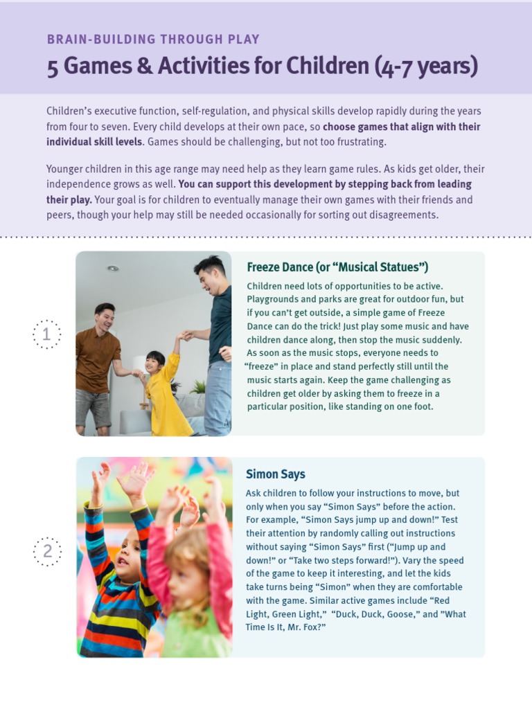 5 Games Activities For Children 4 7 Years | PDF