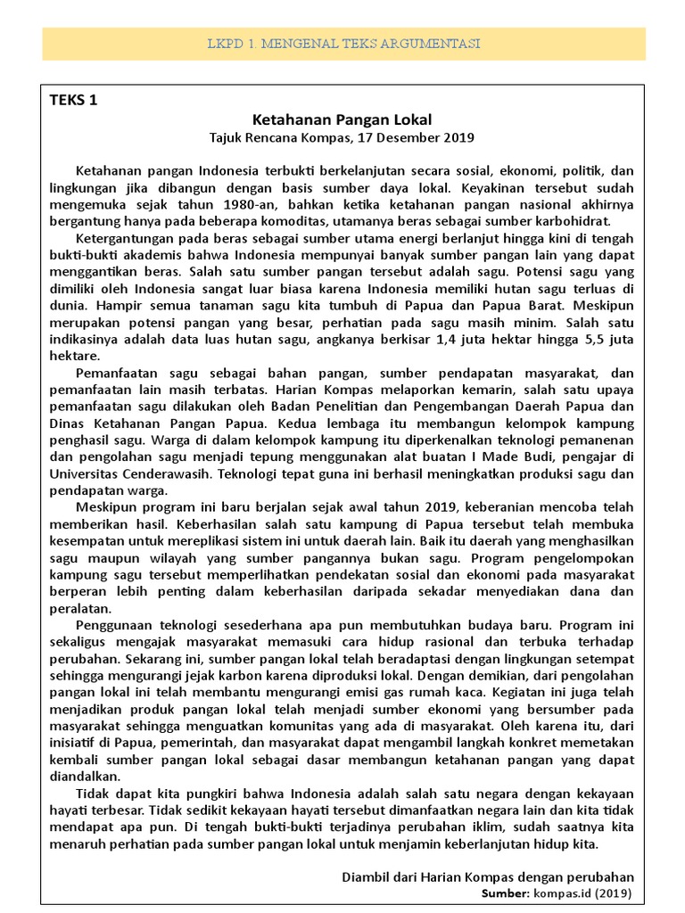 LKPD 1 Teks Argumentasi | PDF | Teknologi & Rekayasa