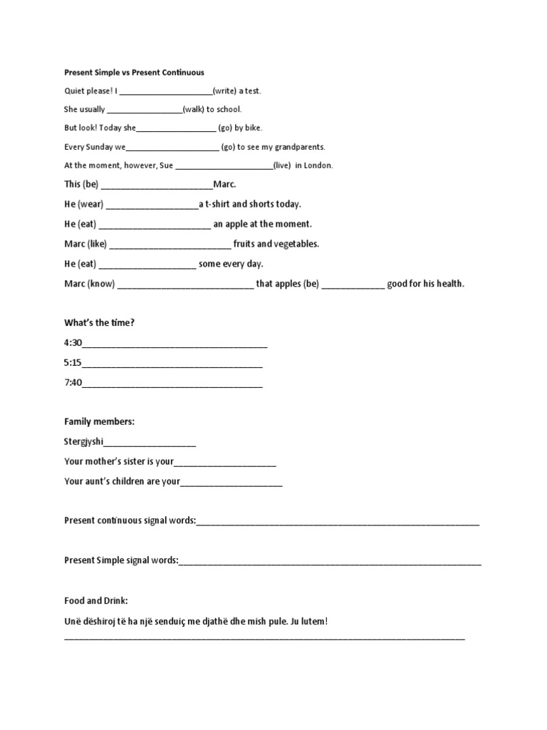 All Tenses Exercises PDF