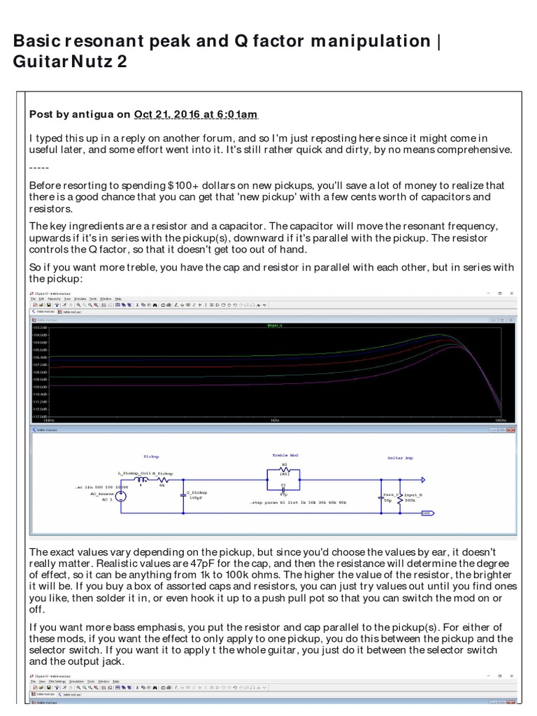 Basic Resonant Peak and Q Factor Manipulation - GuitarNutz 2 | PDF ...