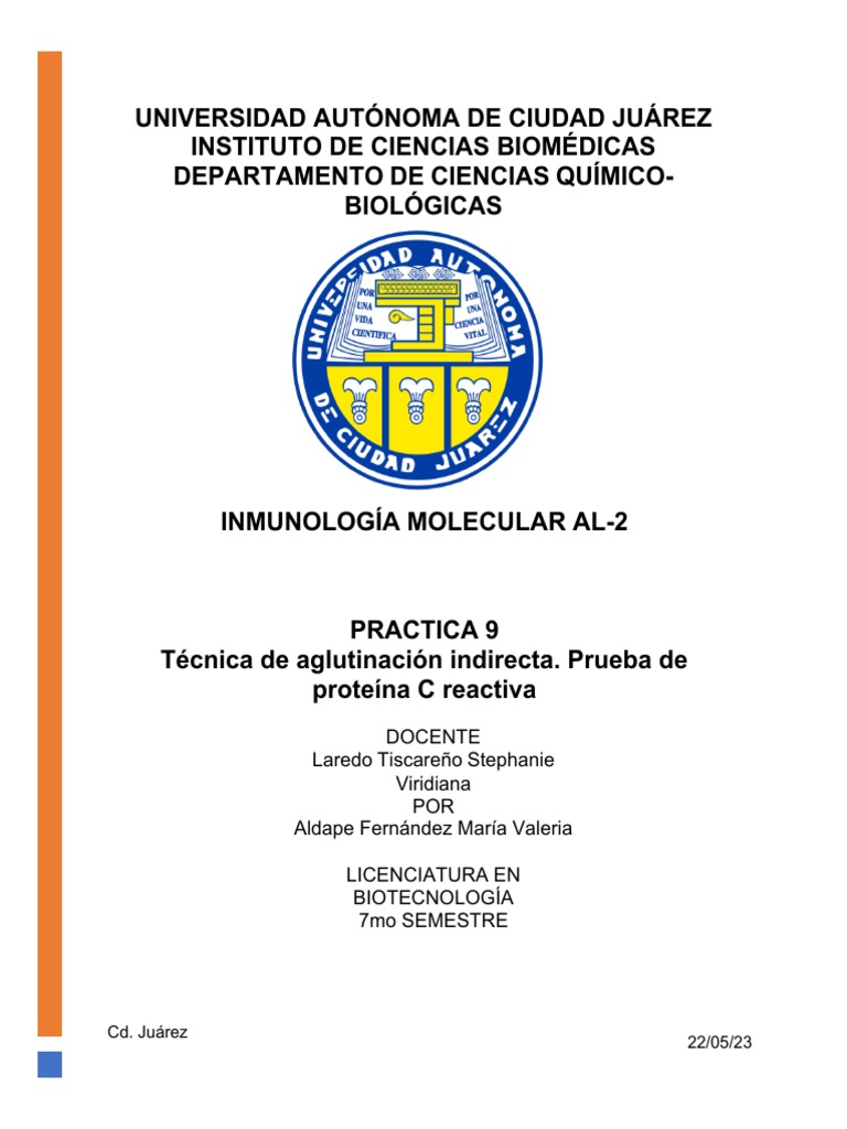 Practica 9 PCR | PDF | Proteína C-reactiva | Inflamación