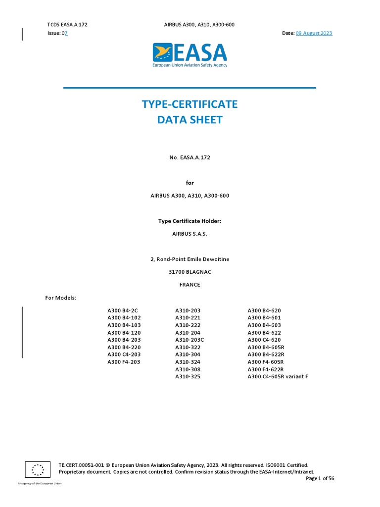 EASA TCDS EASA.A.172 Issue7 09 08 2023 | PDF | Aerospace Engineering ...