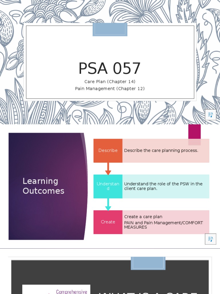 3 PSW 057 Client Care Plan and Pain Chap 12,14 | PDF