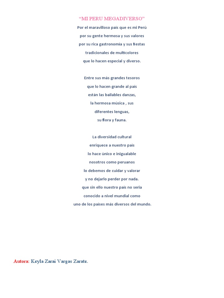 Mi Peru Megadiverso (Poema) | PDF