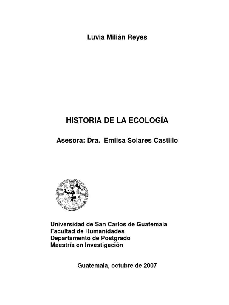 Historia de La Ecologia Luvia Milian Reyes | PDF | Ecología | Charles ...