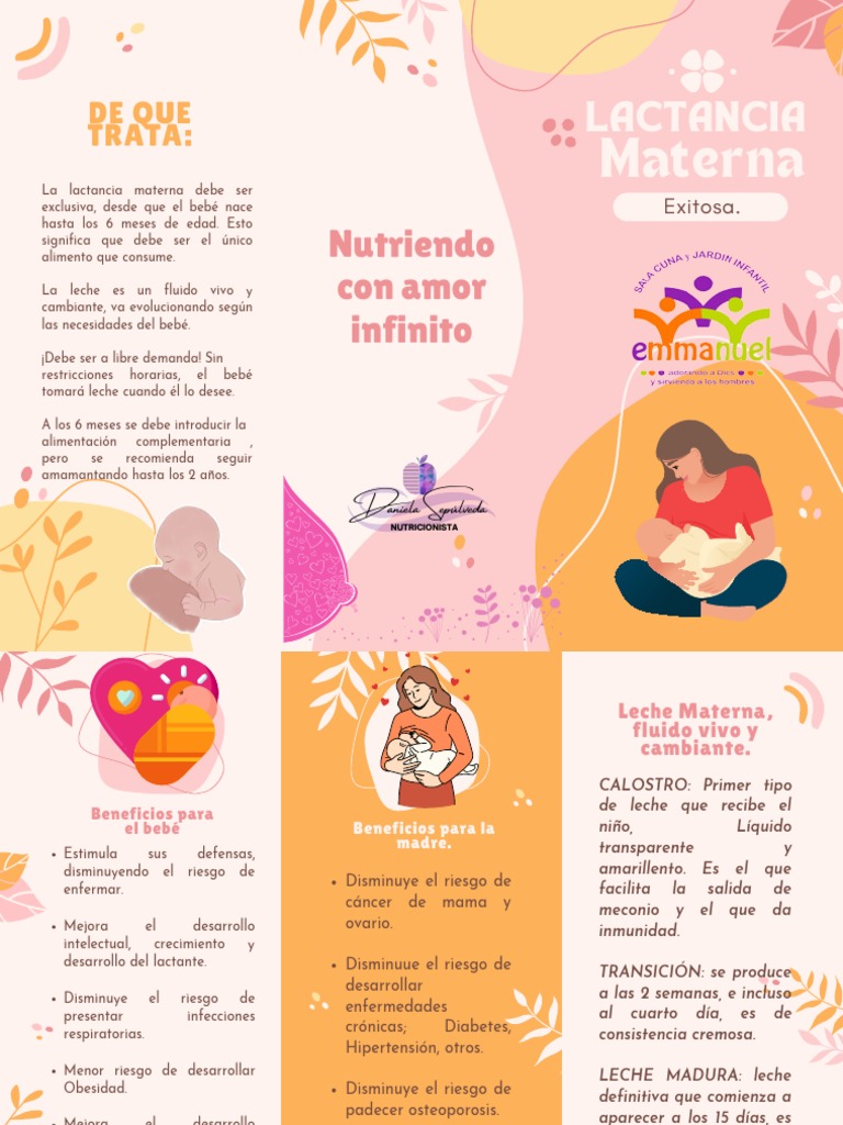 Triptico, Lactancia | PDF | Amamantamiento | Leche