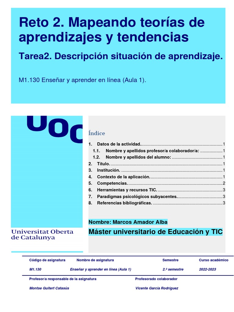 Descripción de Una Situación de Aprendizaje. | Descargar gratis PDF | Maestros | Aprendizaje